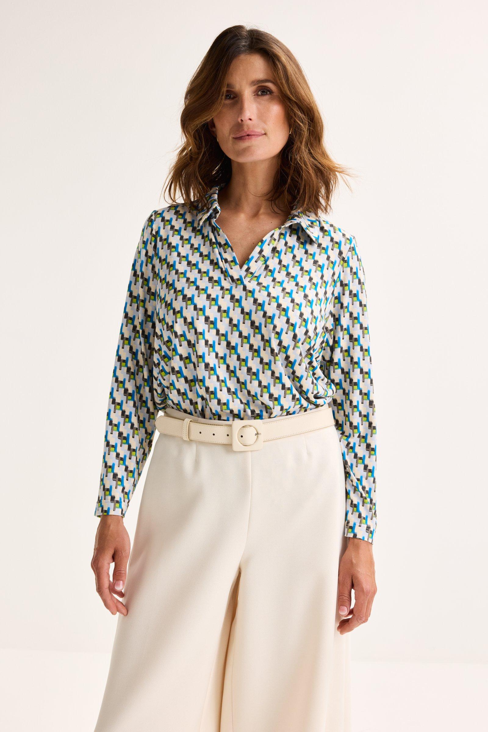 Blouses lange mouw blauw Mayerline – SKM